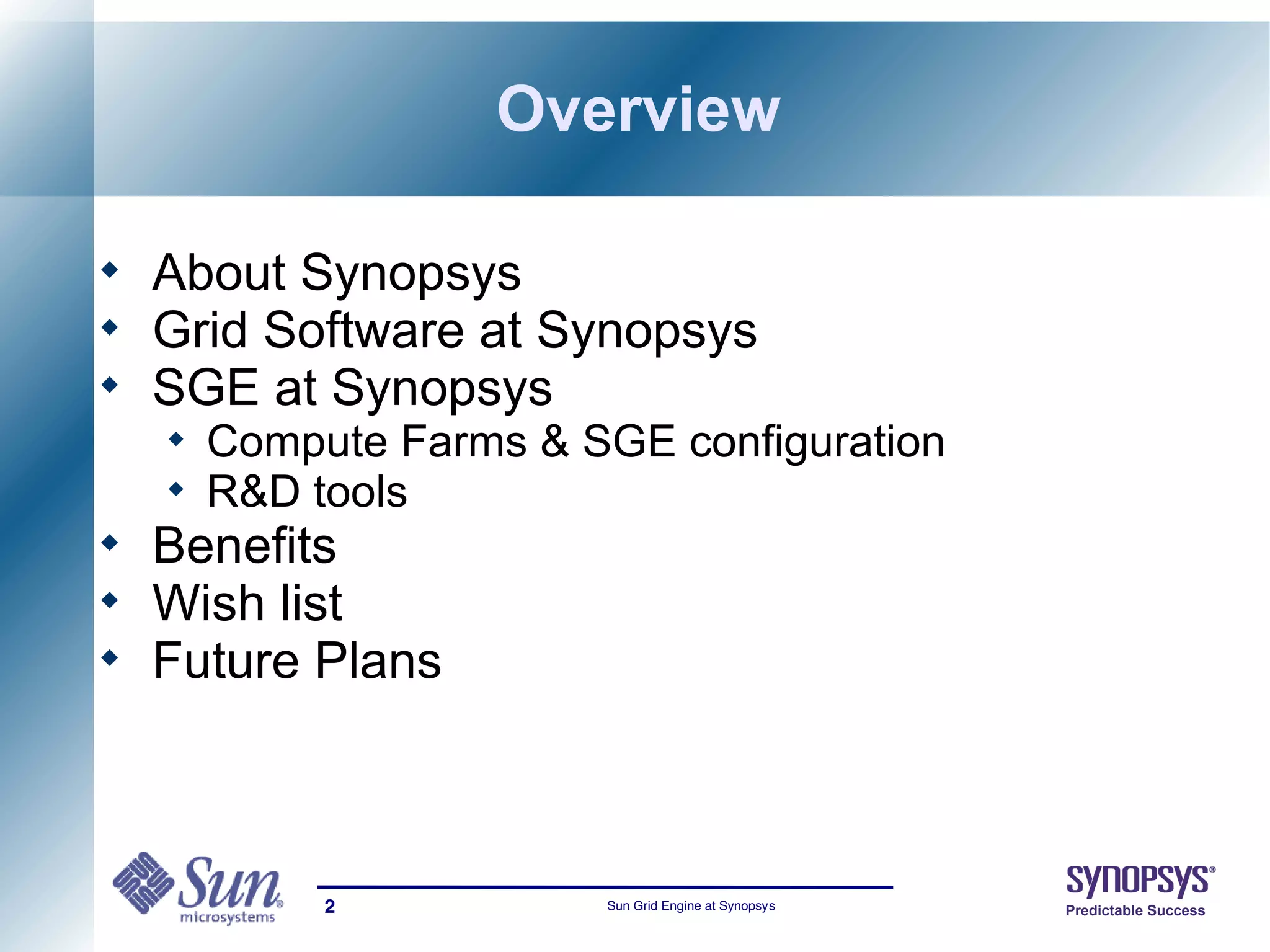 Sun Grid Engine at Synopsys | PDF