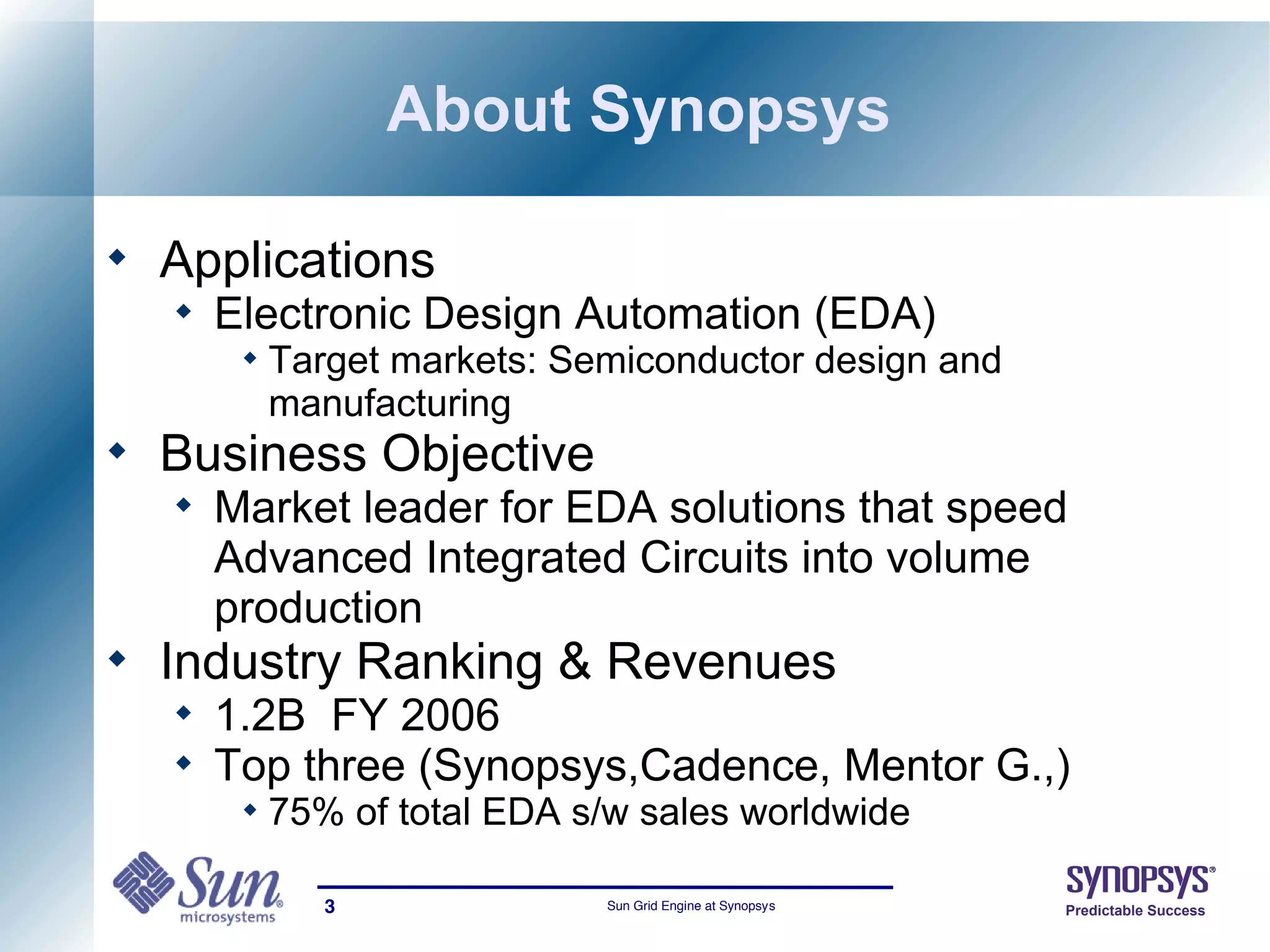 Sun Grid Engine at Synopsys | PDF