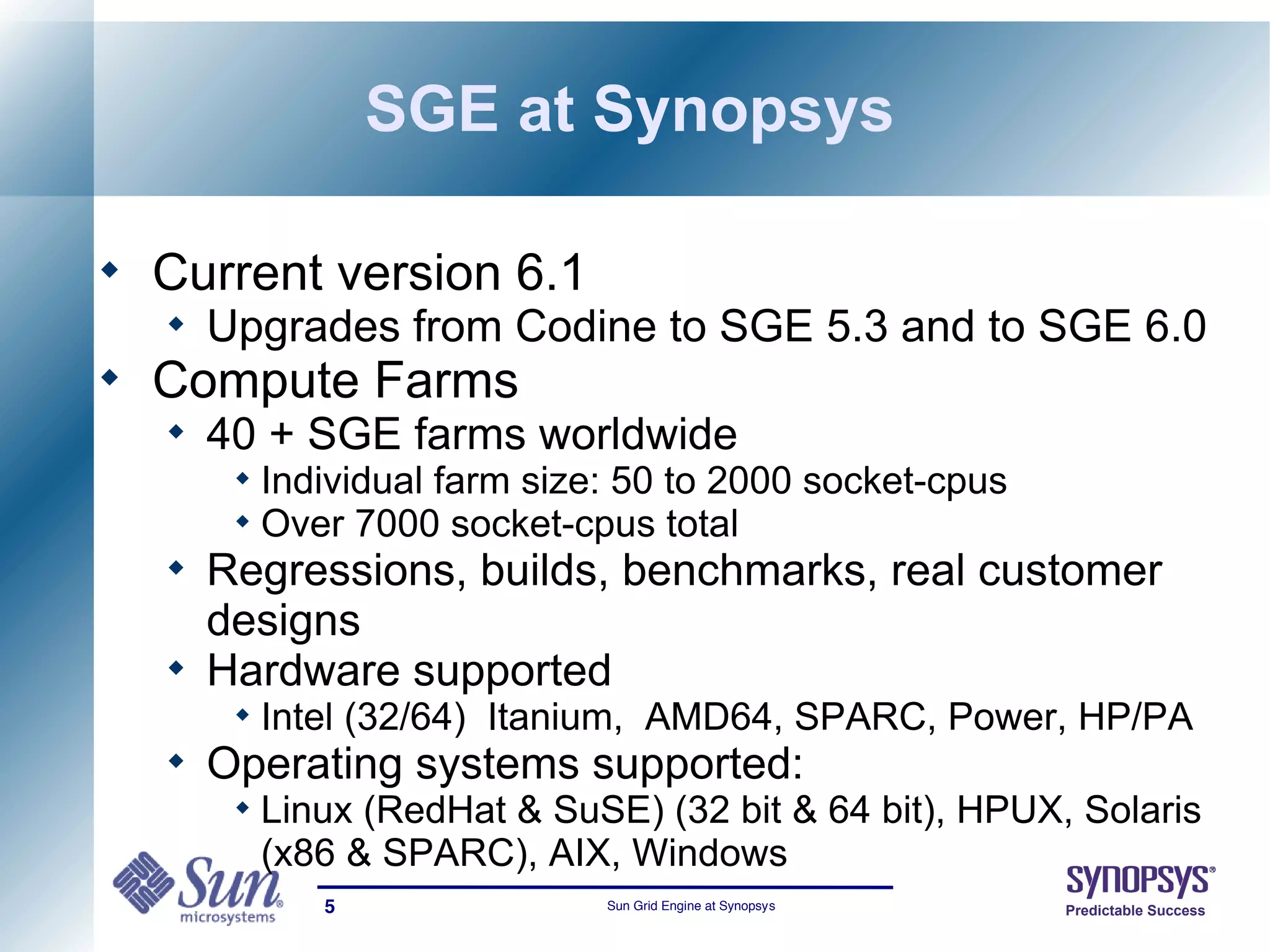 Sun Grid Engine at Synopsys | PDF