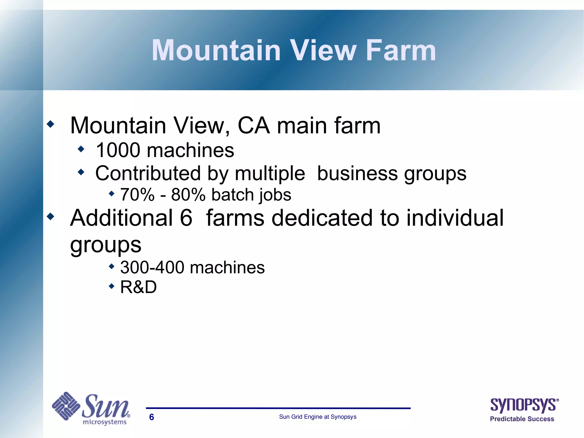 Sun Grid Engine at Synopsys | PDF