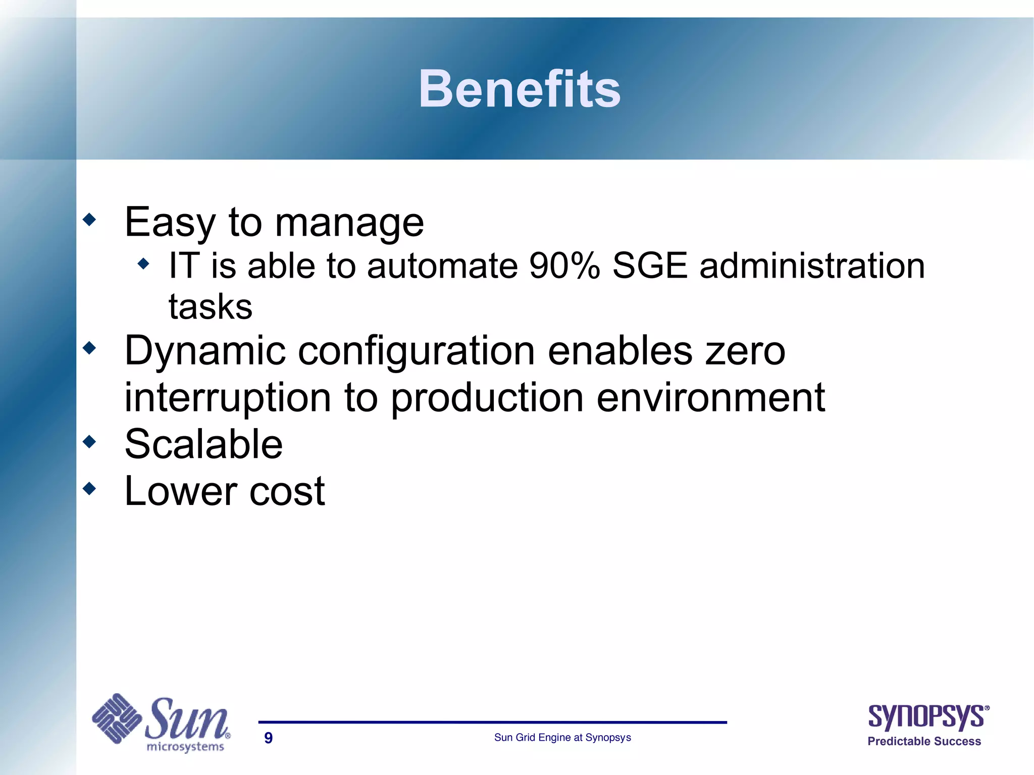 Sun Grid Engine at Synopsys | PDF
