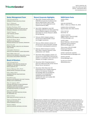 Seattle Genetics Fact Sheet June 2016 | PDF