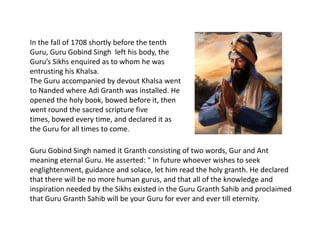 Sikh Sacred Texts: Siri Guru Granth Sahib | PPTX
