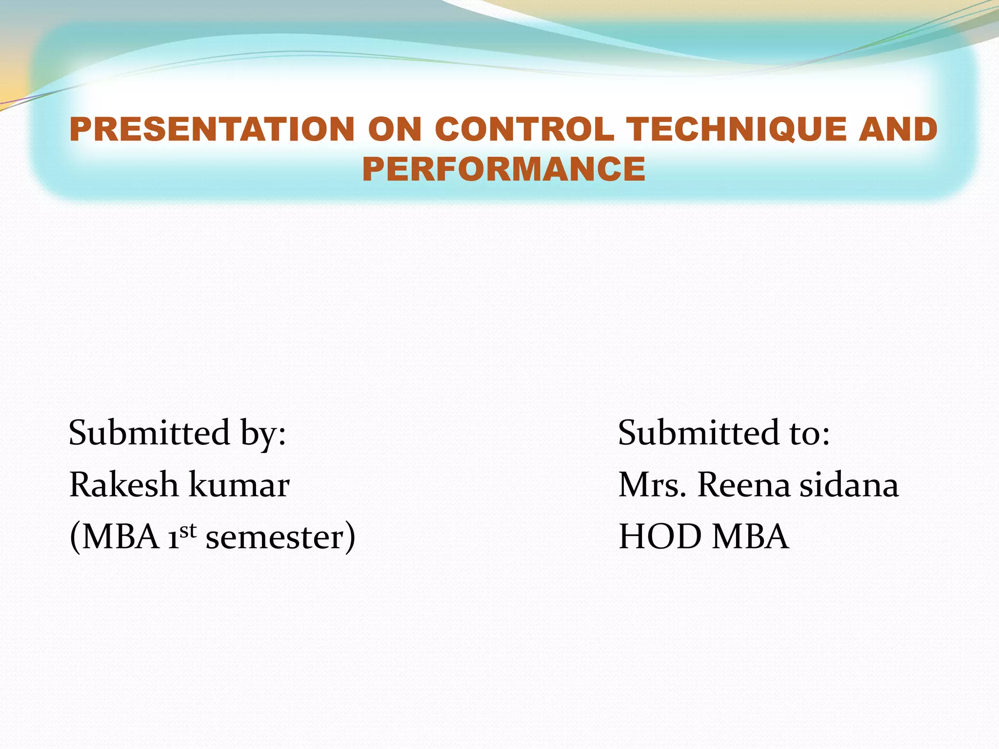 control techniques | PPTX