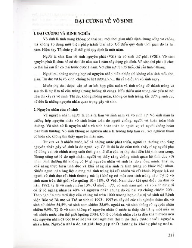 SGK cũ đại cương về vô sinh.pdf hay nha các bạn | PDF