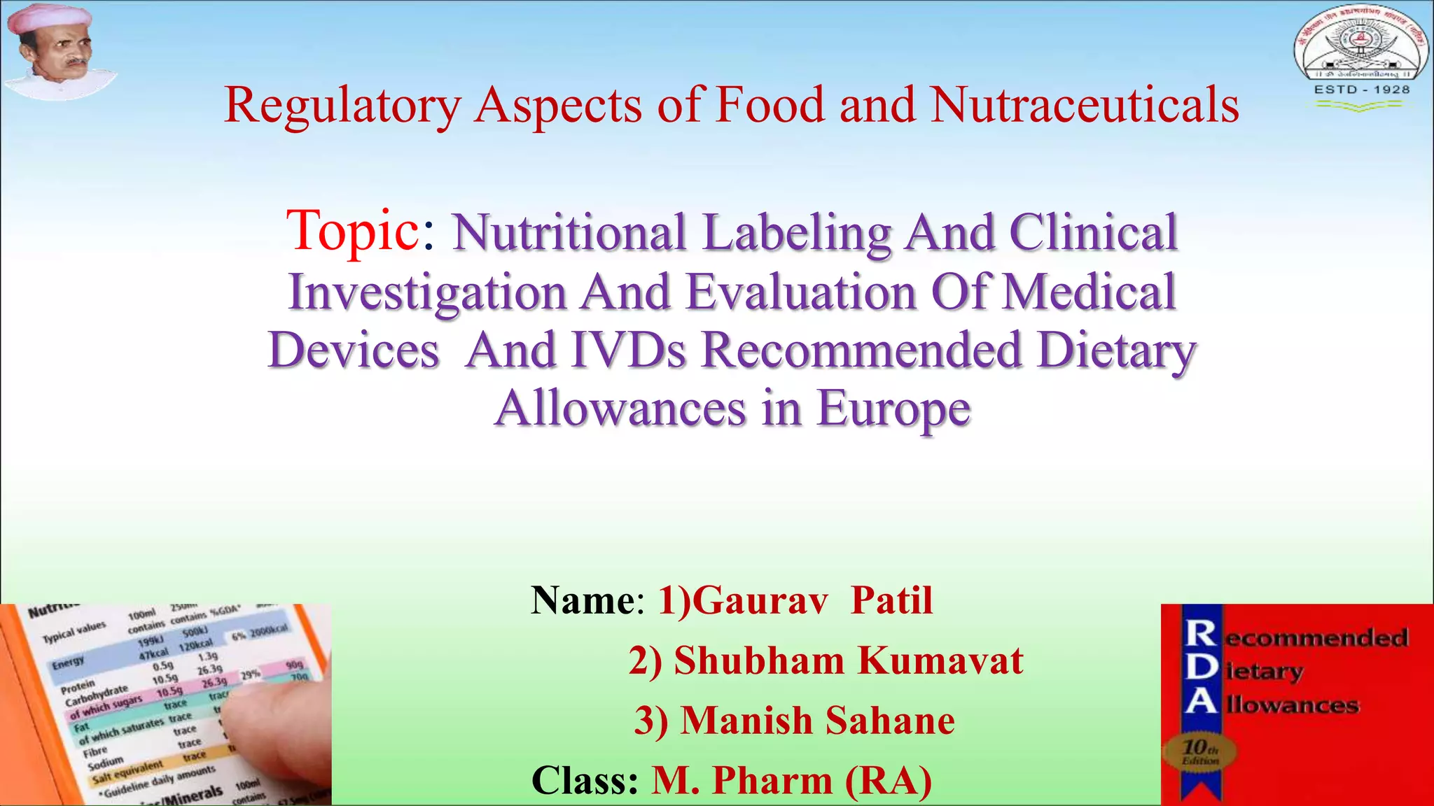 Nutritional Labeling And Clinical Investigation And Evaluation Of ...