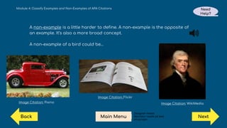 Classify Examples and Non Examples of APA Citations | PPTX