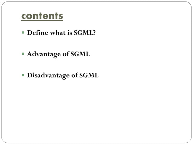 Sgml | PPTX | Web Design and HTML | Internet