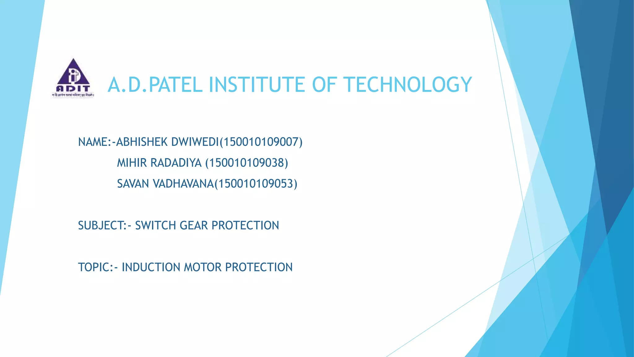 induction motor protection system | PPTX