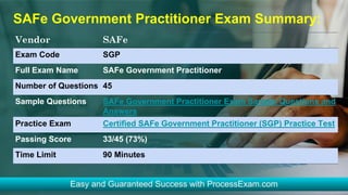 SGP | SAFe Government Practitioner Exam | Q & A | PDF
