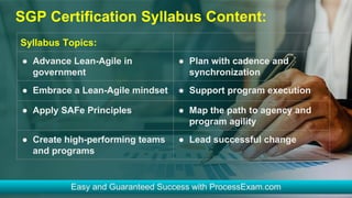 SGP | SAFe Government Practitioner Exam | Q & A | PPT