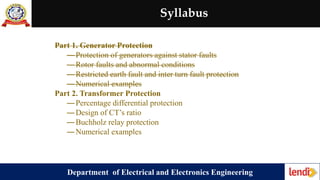 Generator and Transformer Protection (PART 2) | PPTX