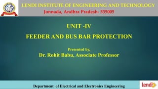 FEEDER AND BUS BAR PROTECTION | PPTX