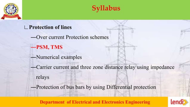 FEEDER AND BUS BAR PROTECTION | PPT