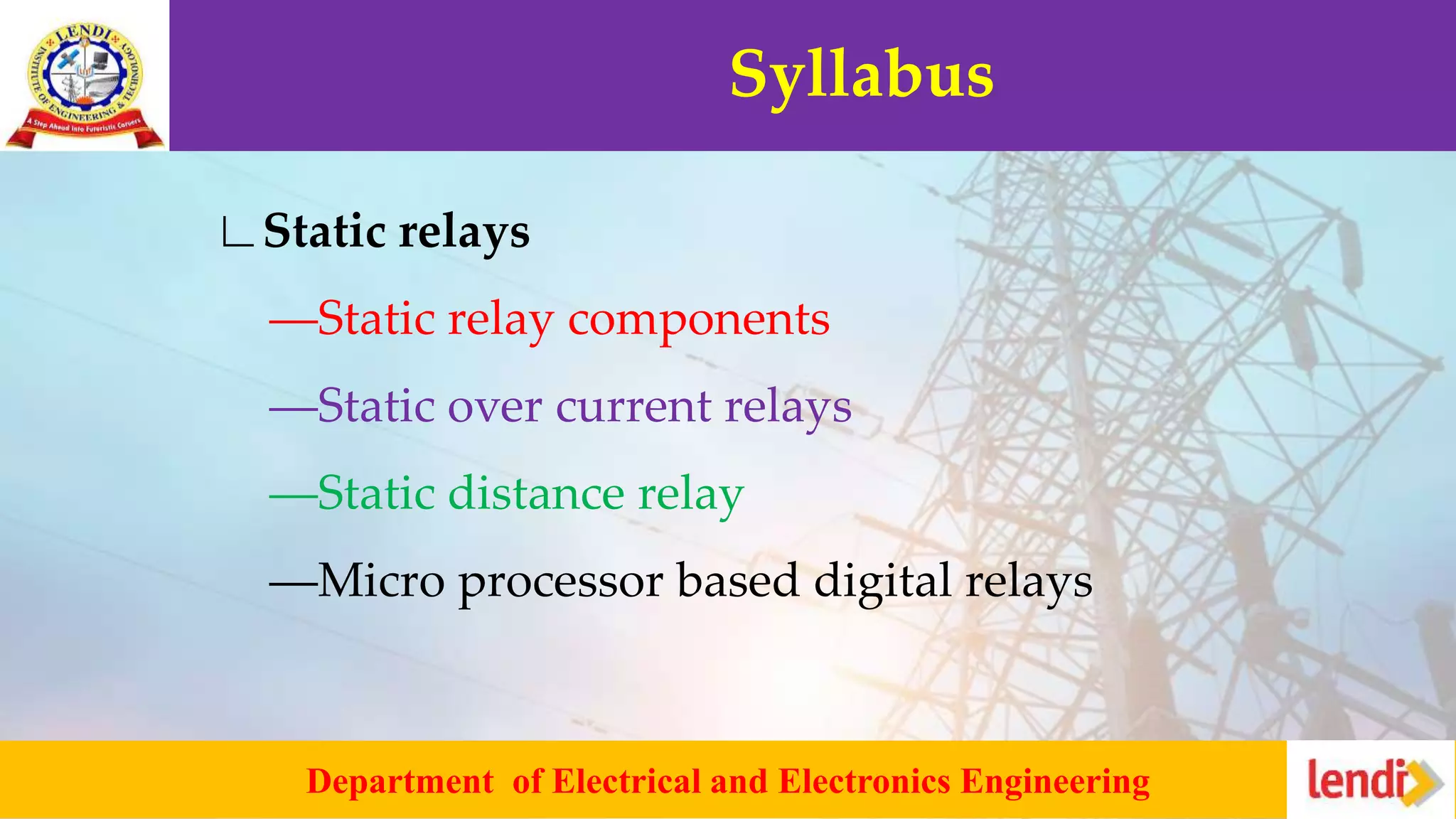STATIC AND DIGITAL RELAYS | PPTX