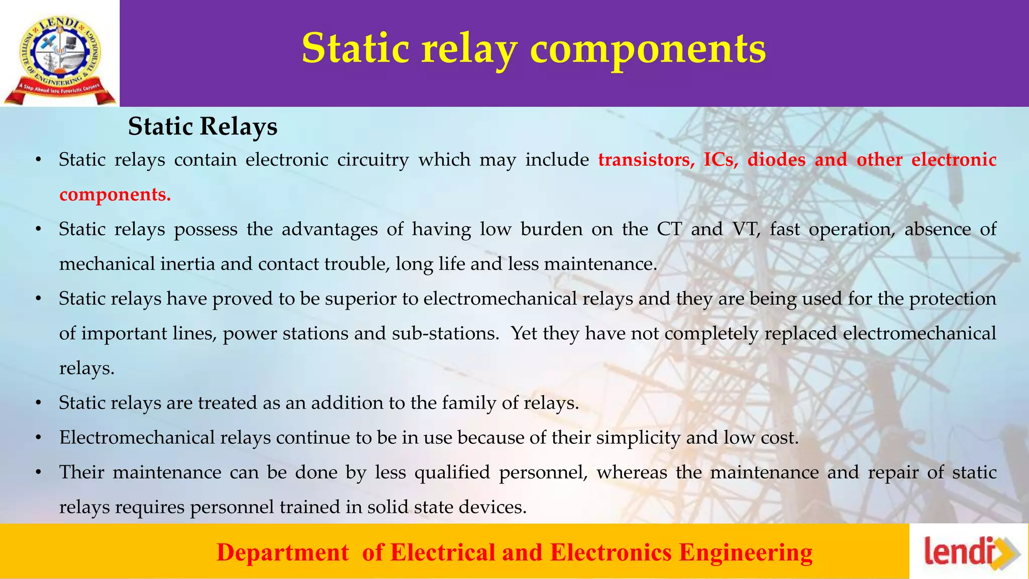STATIC AND DIGITAL RELAYS | PPTX