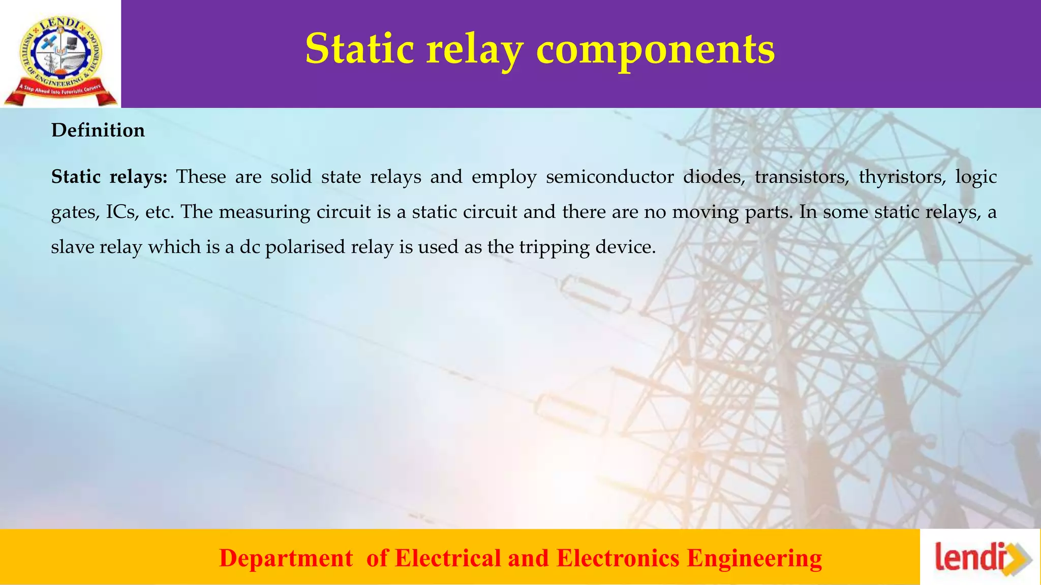 STATIC AND DIGITAL RELAYS | PPTX