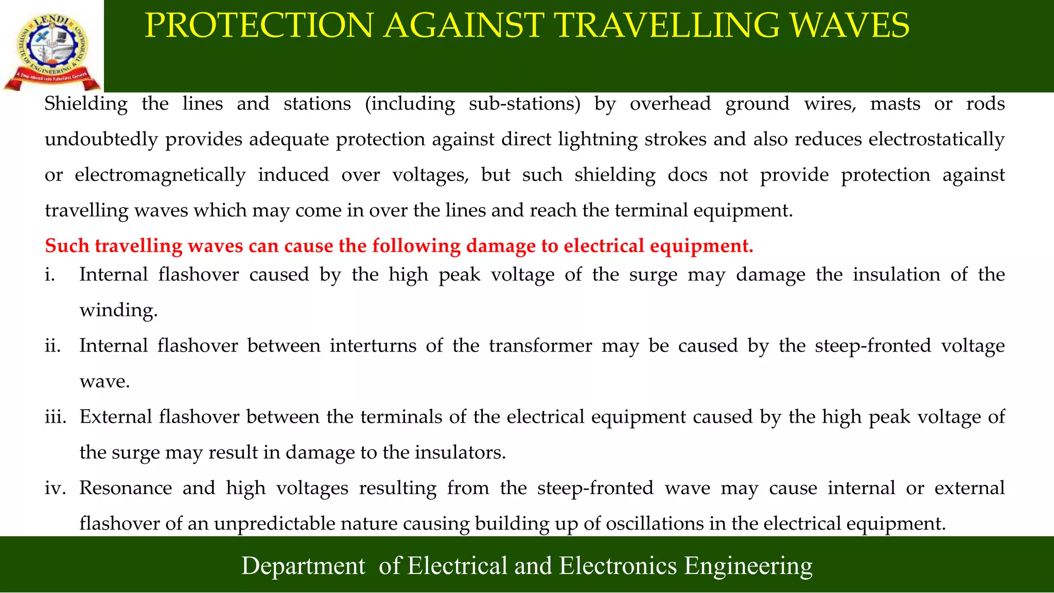 PROTECTION AGAINST OVER VOLTAGE AND GROUNDING Part 1 | PPTX