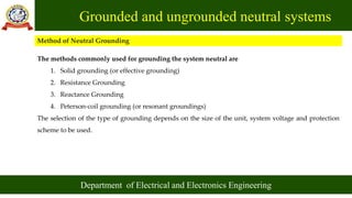 PROTECTION AGAINST OVER VOLTAGE AND GROUNDING | PPTX