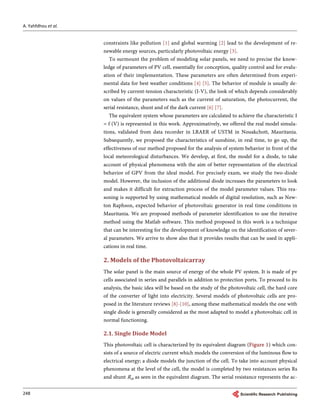 Valuation and Determination of Seven and Five Parameters of Photovoltaic Generator by Iterative ...