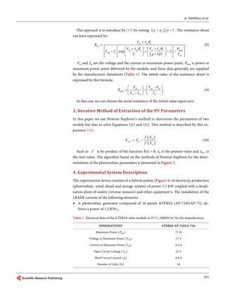 Valuation and Determination of Seven and Five Parameters of Photovoltaic Generator by Iterative ...