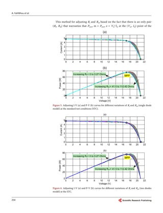 Valuation and Determination of Seven and Five Parameters of Photovoltaic Generator by Iterative ...