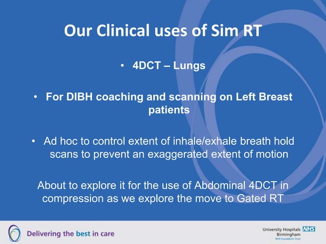 SimRT: Workflows and optimizing DIBH planning | PPTX