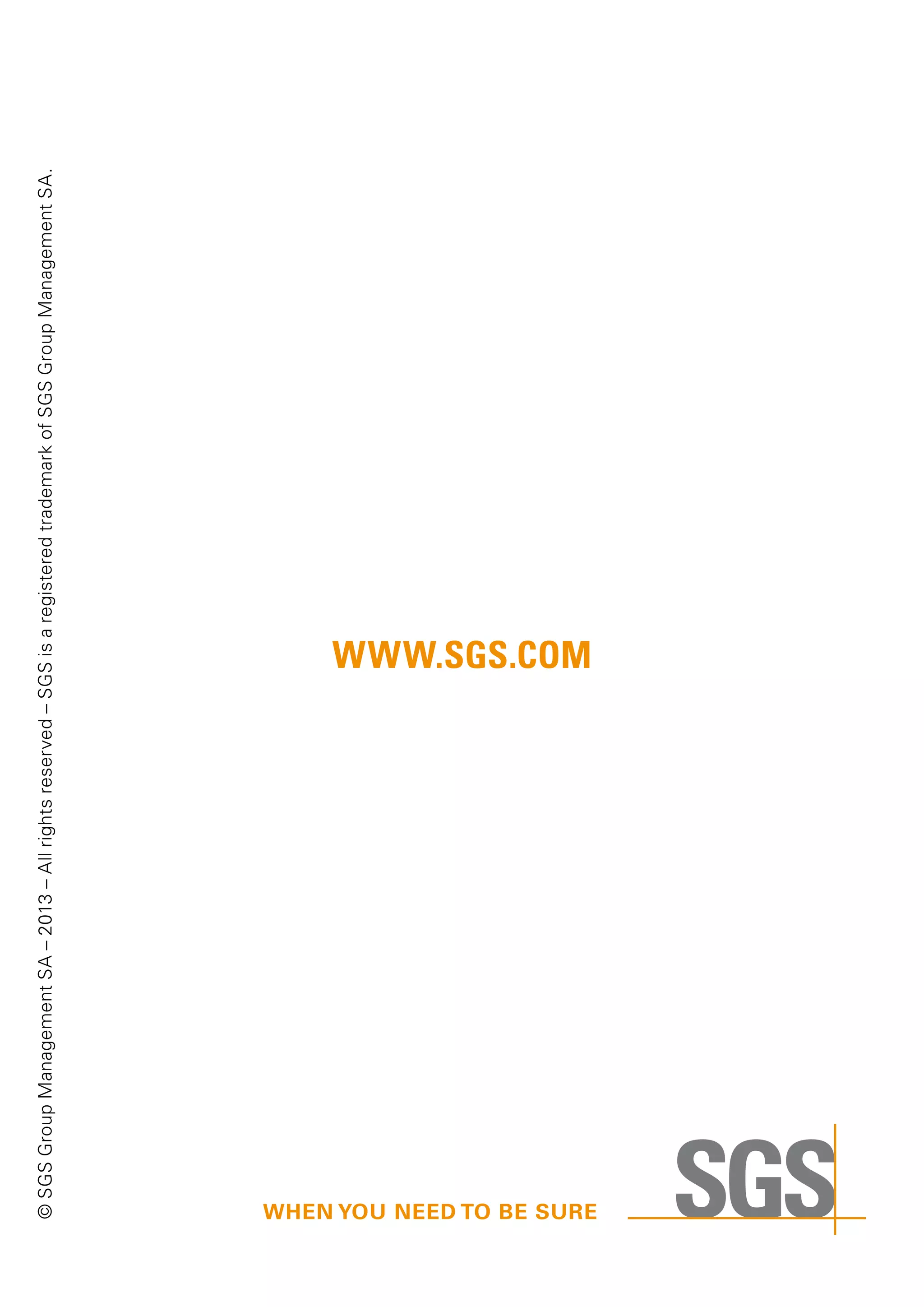 SGS Group Profile 2013 | PDF