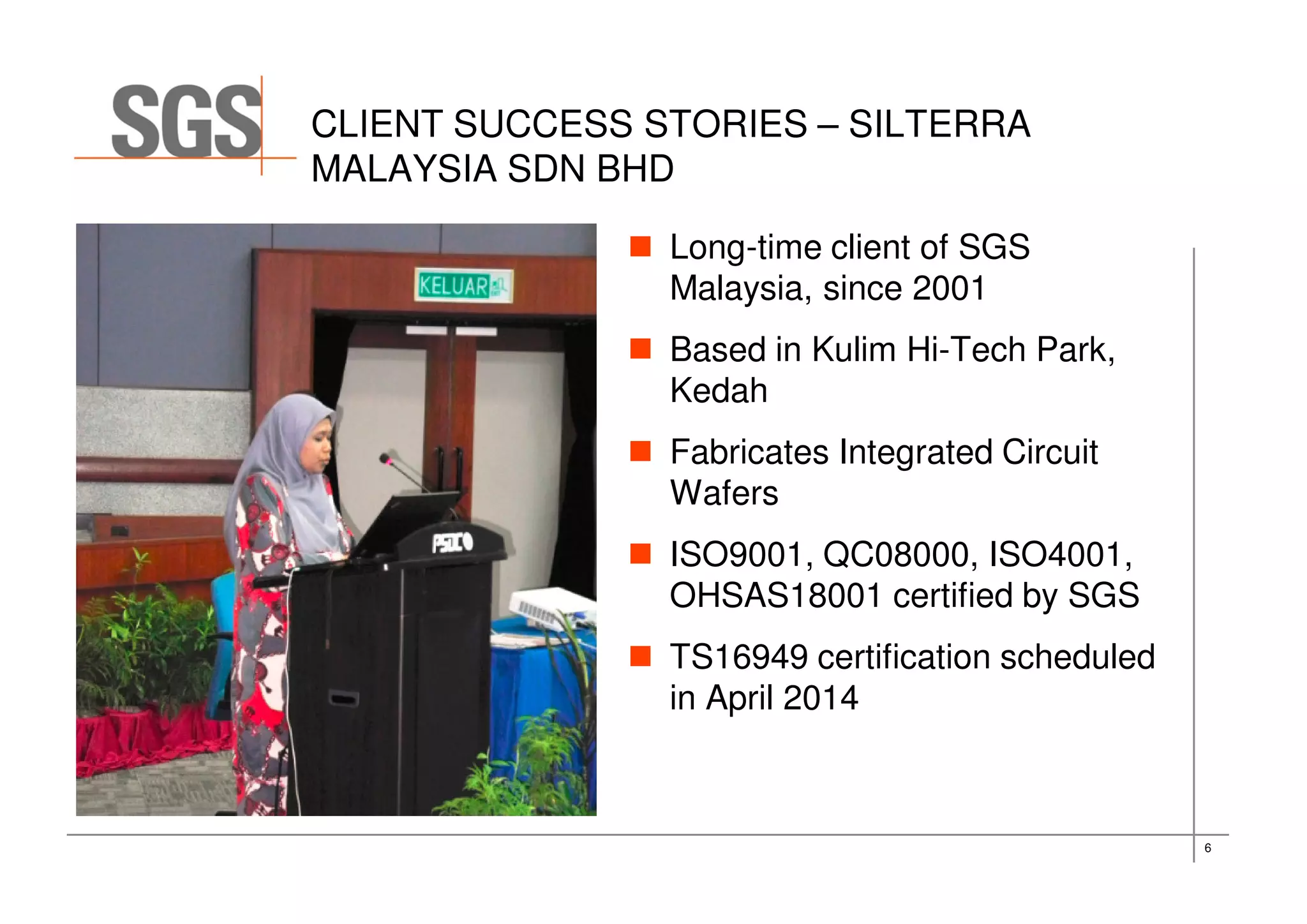 Key Highlights from the SGS Malaysia Client Info Day April 2014 | PDF