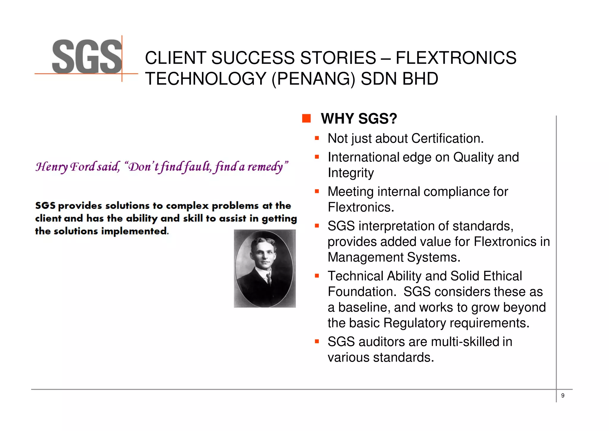 Key Highlights from the SGS Malaysia Client Info Day April 2014 | PDF