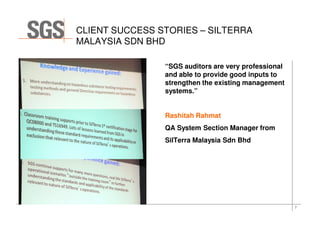Key Highlights from the SGS Malaysia Client Info Day April 2014 | PDF