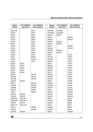 Sgs thomson bipolar transistors cross reference | PDF