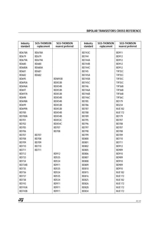 Sgs thomson bipolar transistors cross reference | PDF