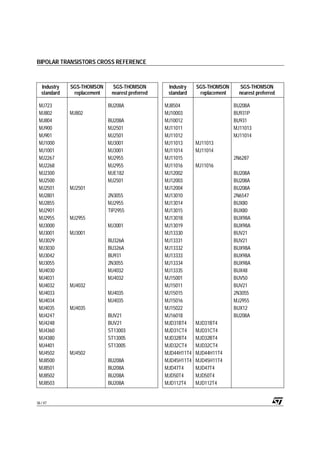 Sgs thomson bipolar transistors cross reference | PDF