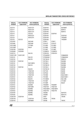 Sgs thomson bipolar transistors cross reference | PDF