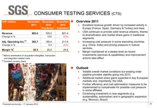 SGS 2011 Full Year Results Presentation | PDF