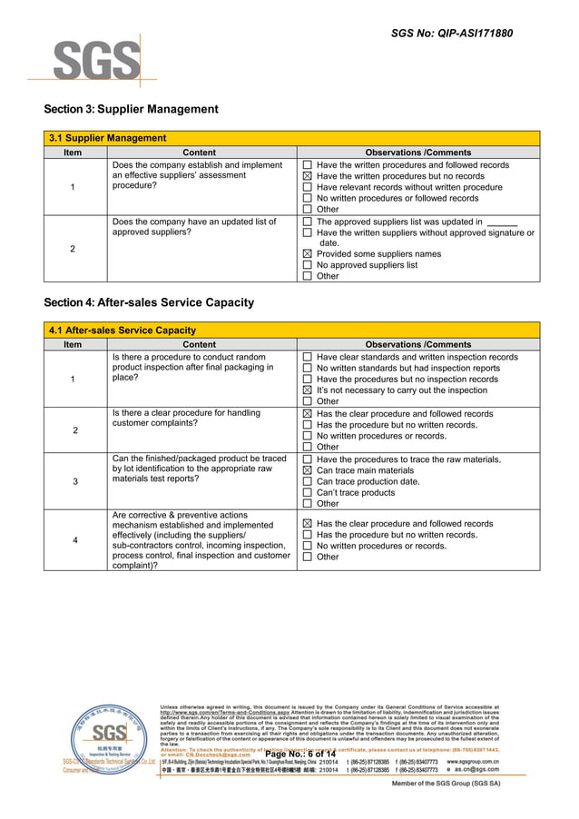 Kitsen Audit Report By SGS--Ashley | PDF