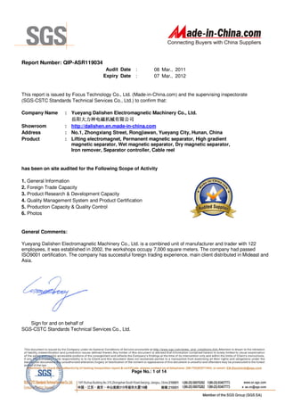 Sgs certificate | PDF