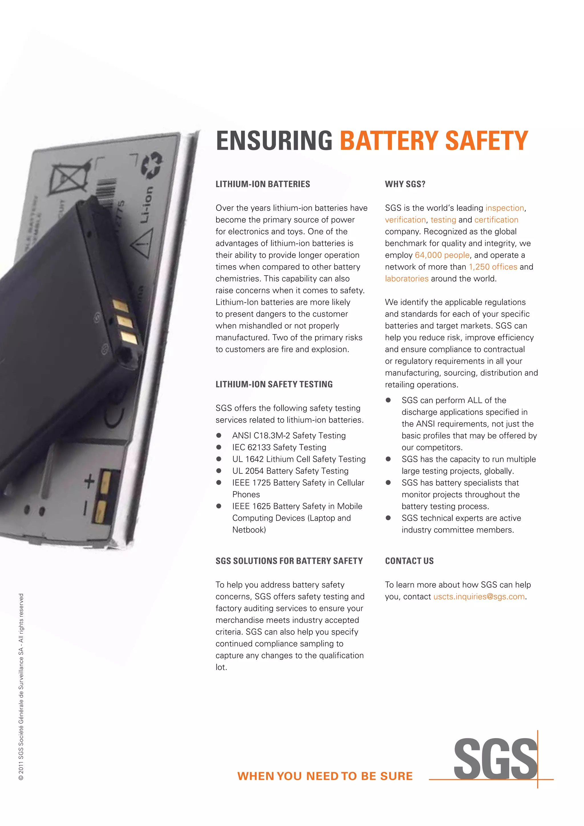 SGS Battery Testing Flyer | PDF