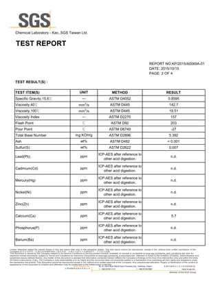 BOD SGS Certificate | BOD SGS Test | PDF | Chemistry | Science