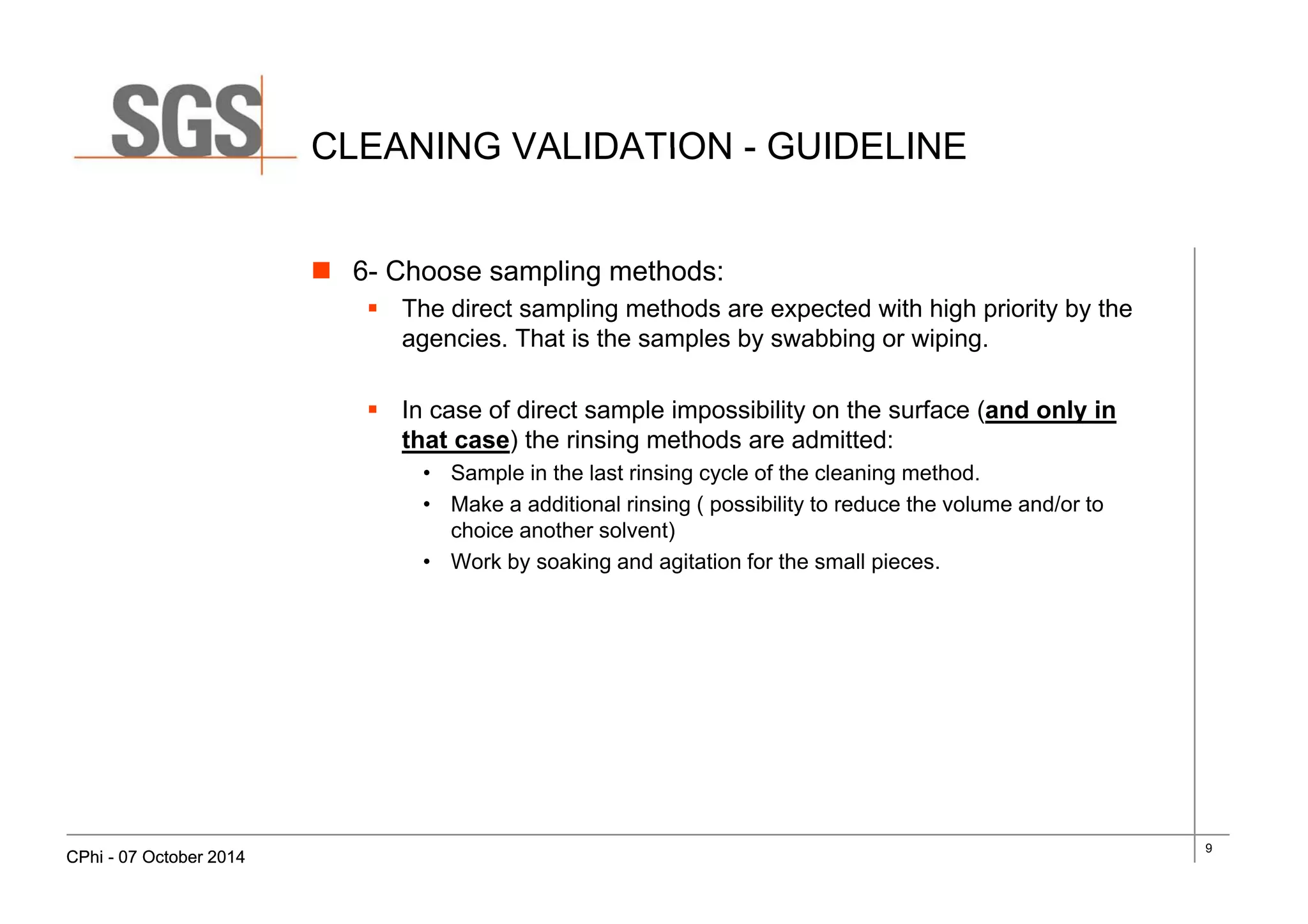 The Fundamentals of Cleaning Validation | PPT