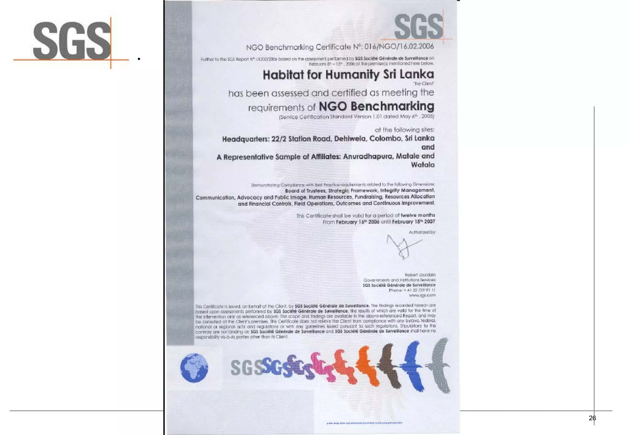 SGS NGO Benchmark Audit | PPT