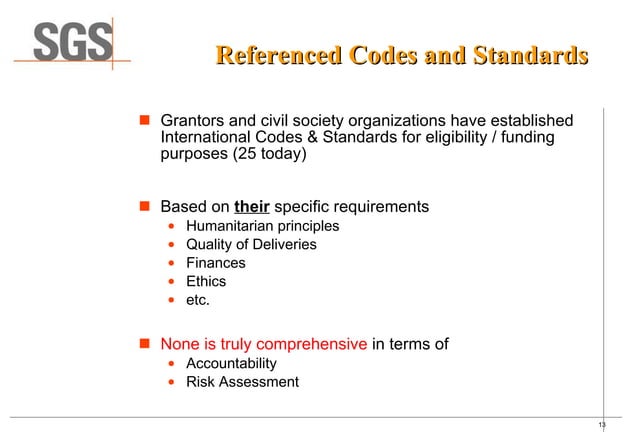 SGS NGO Benchmark Audit | PPT | Non-Profit Organizations | Industries