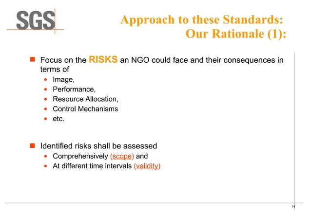 SGS NGO Benchmark Audit | PPT | Non-Profit Organizations | Industries
