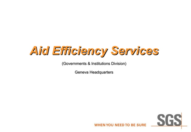 SGS NGO Benchmark Audit | PPT | Non-Profit Organizations | Industries