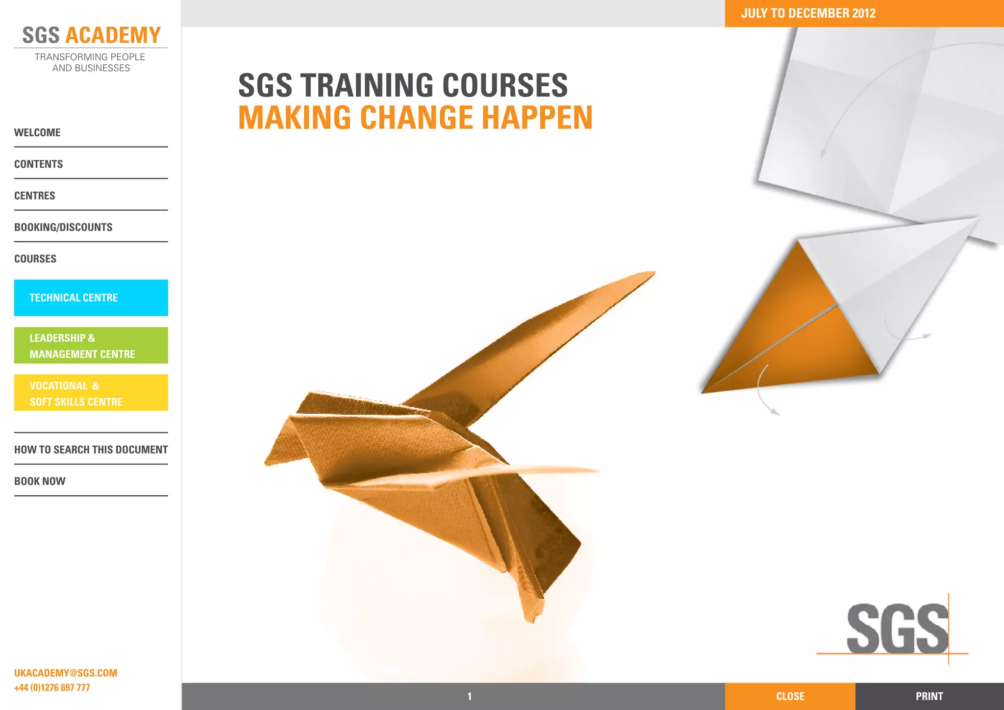Sgs Training Academy Brochure 2012 | PDF
