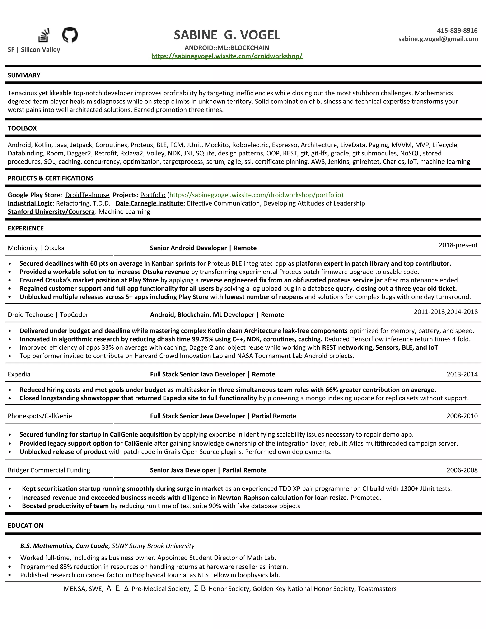 SG Vogel resume | PDF