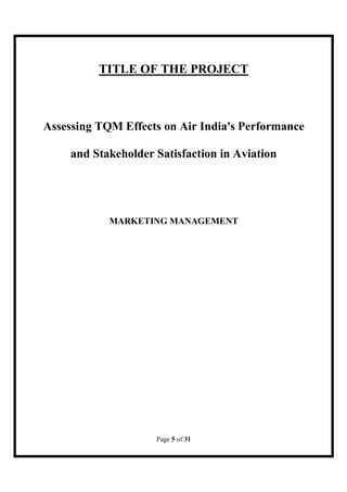 SGVU-Approved-Project-Report-Assessing TQM Effects on Air India's ...