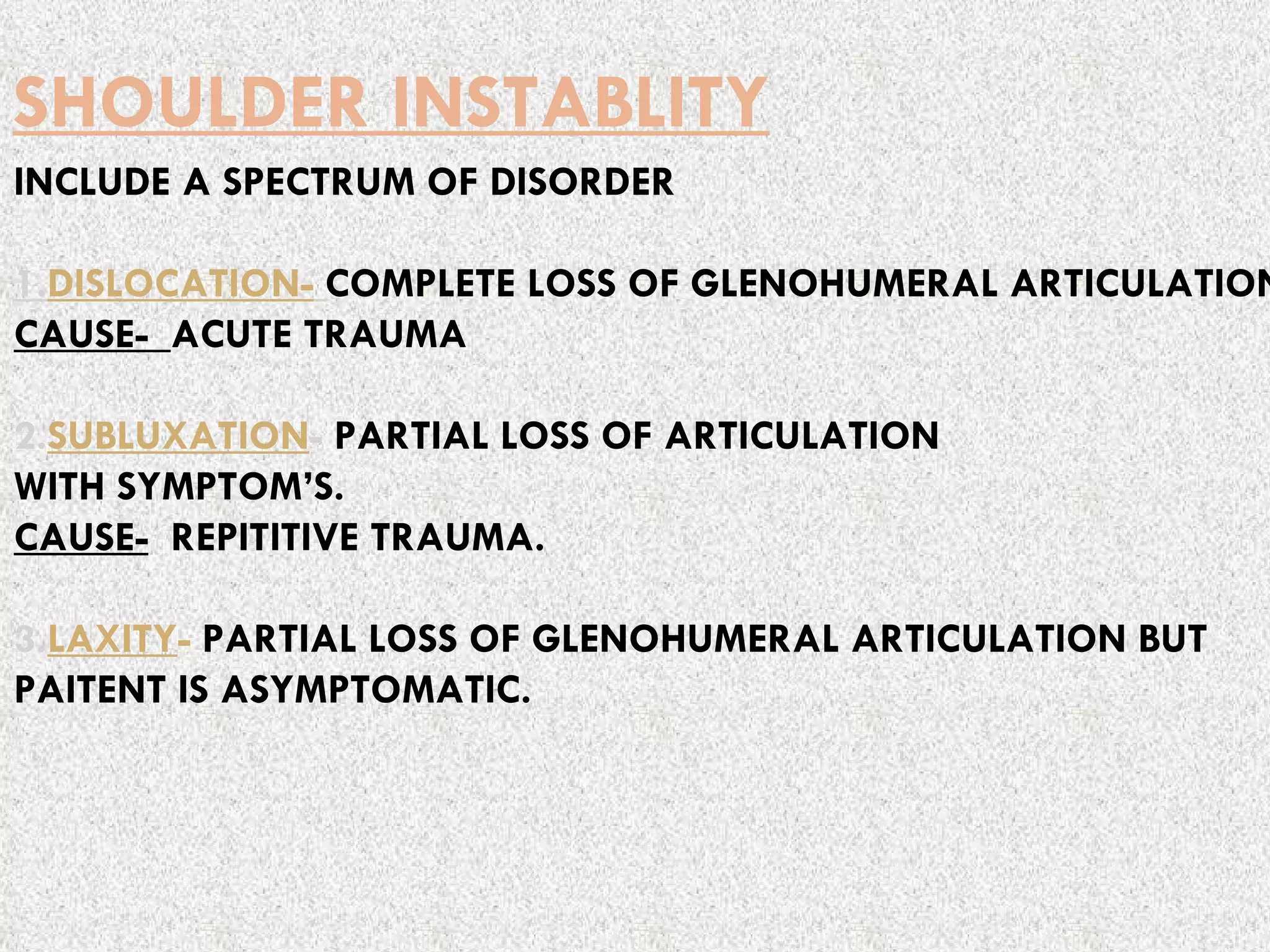 Shoulder instability | PPT