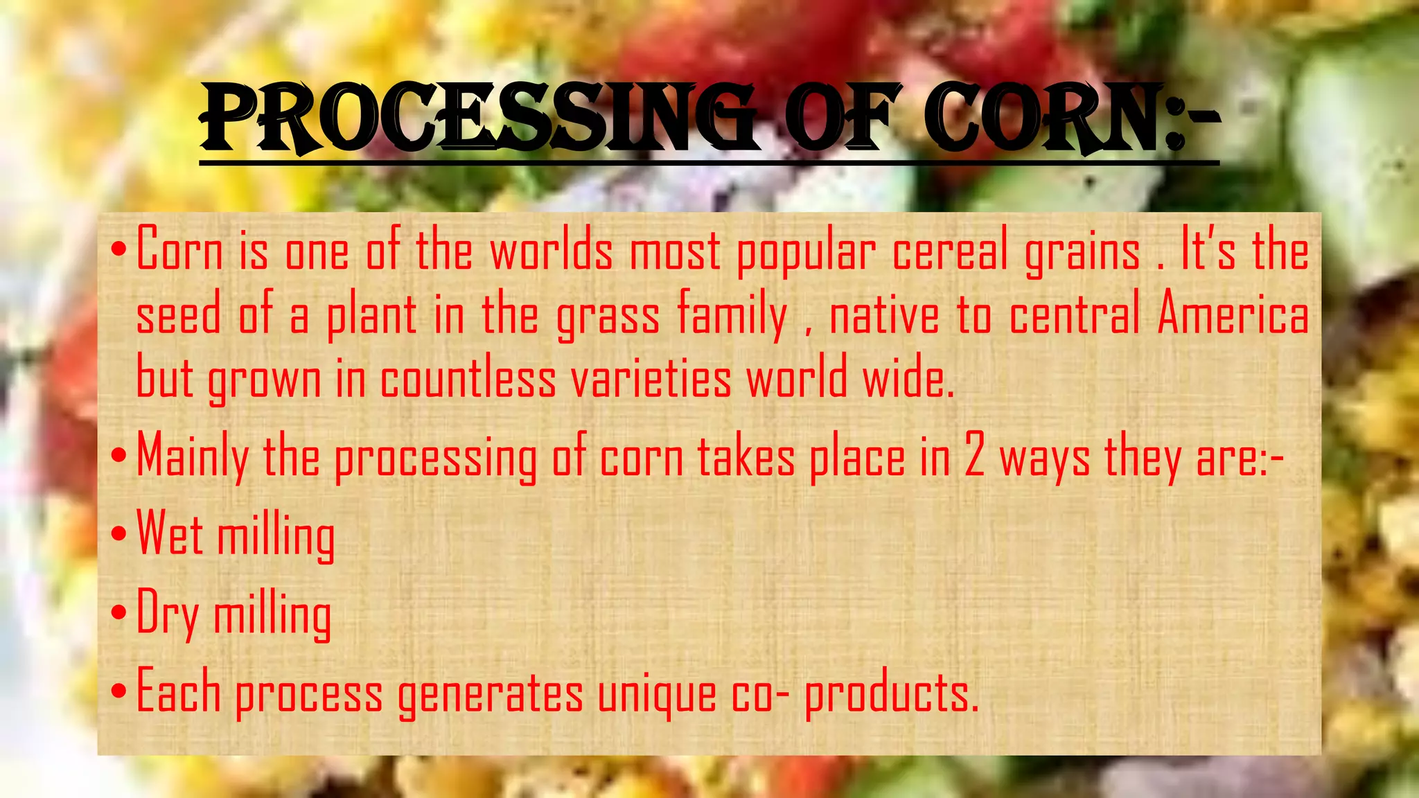 ABITHA FRANCIS drymilling and wet milling of corn | PDF